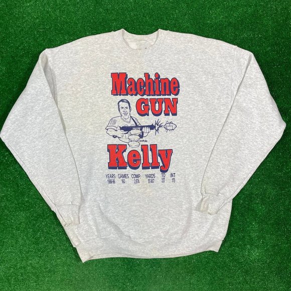 Shirts | Vintage Buffalo Bills Jim Kelly Machine Gun Shirt 9s Full Size ...